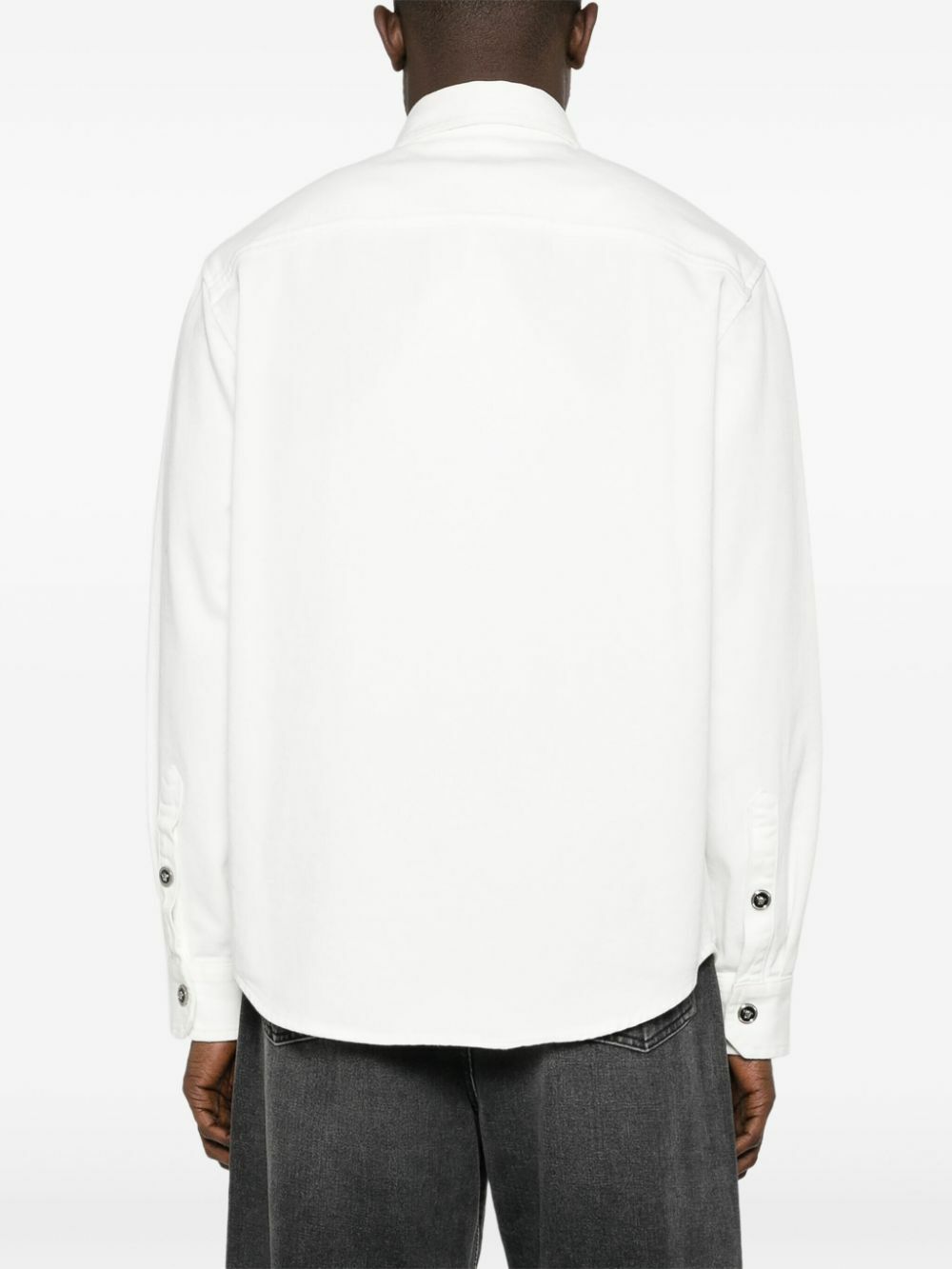 Versace White Medusa-Buttons Denim Shirt Versace