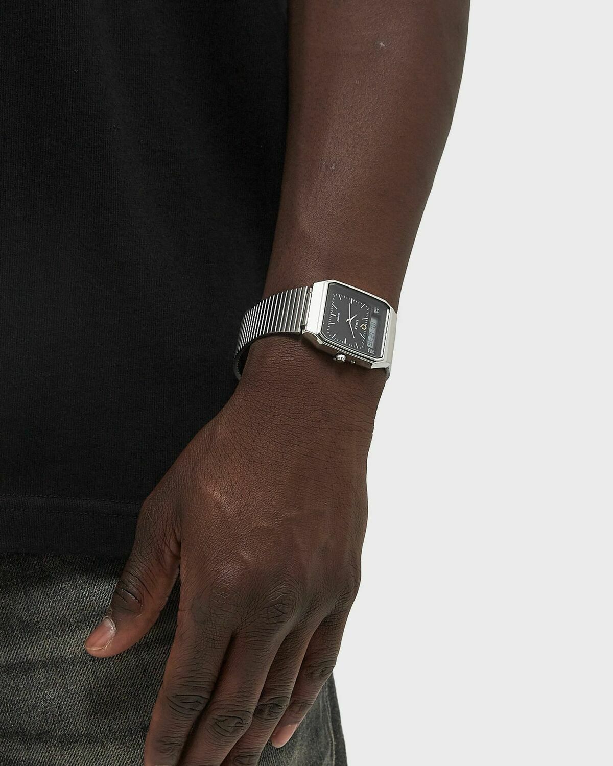 Timex Q 1982 Reissue Ana-Digi Stainless Steel 33mm case silver Mens ...