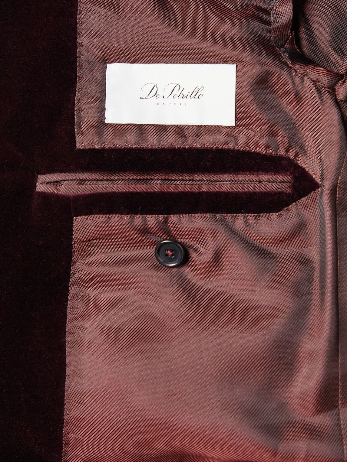 De Petrillo - Vomero Cotton-Velvet Blazer - Burgundy De Petrillo
