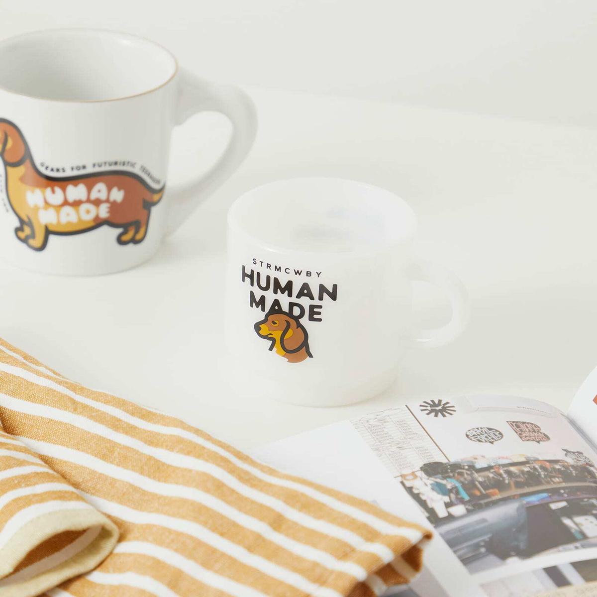 Human Made Men's Dachs Glass Mug in White Human Made