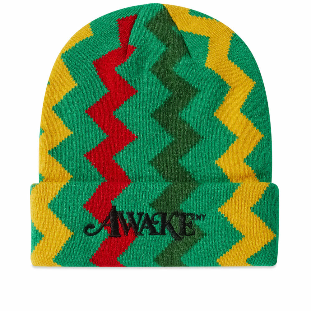 Awake NY Women's Zig Zag Beanie in Green Awake NY