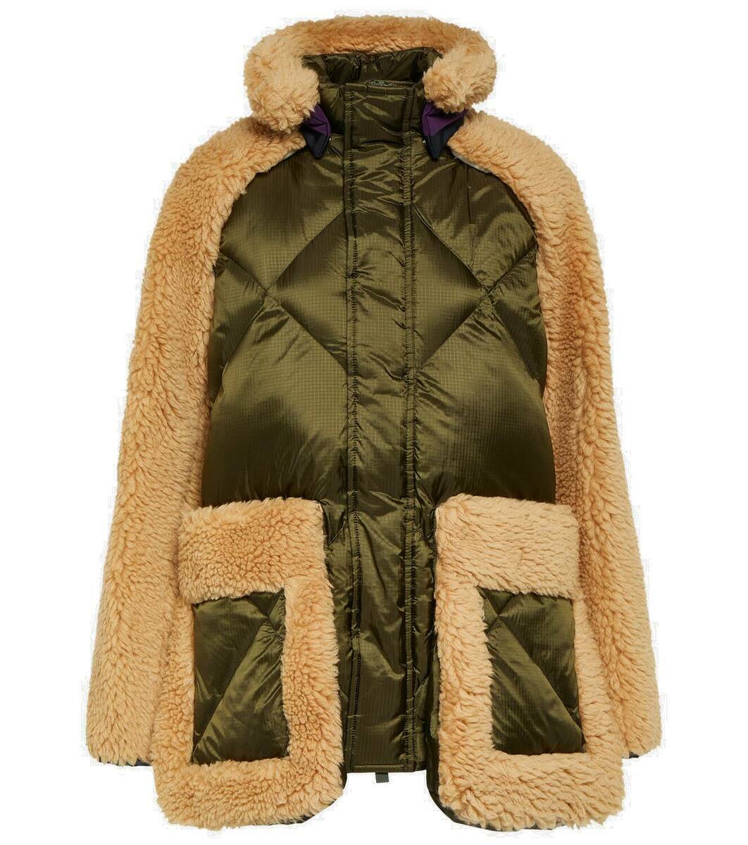 Sacai Shearling-trimmed quilted jacket Sacai