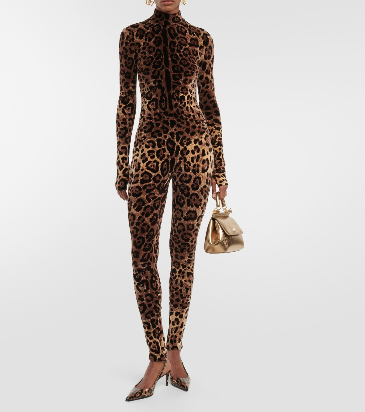 Dolce&Gabbana Leopard-print cotton-blend catsuit Dolce & Gabbana