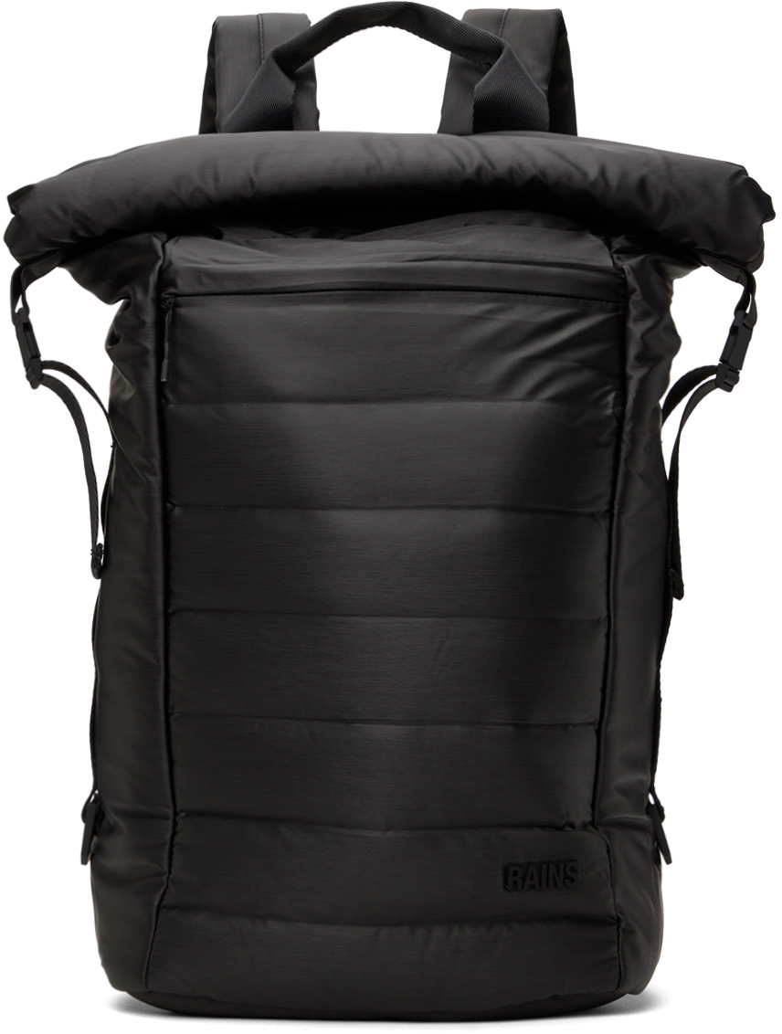 RAINS Black Bator Puffer Backpack Rains