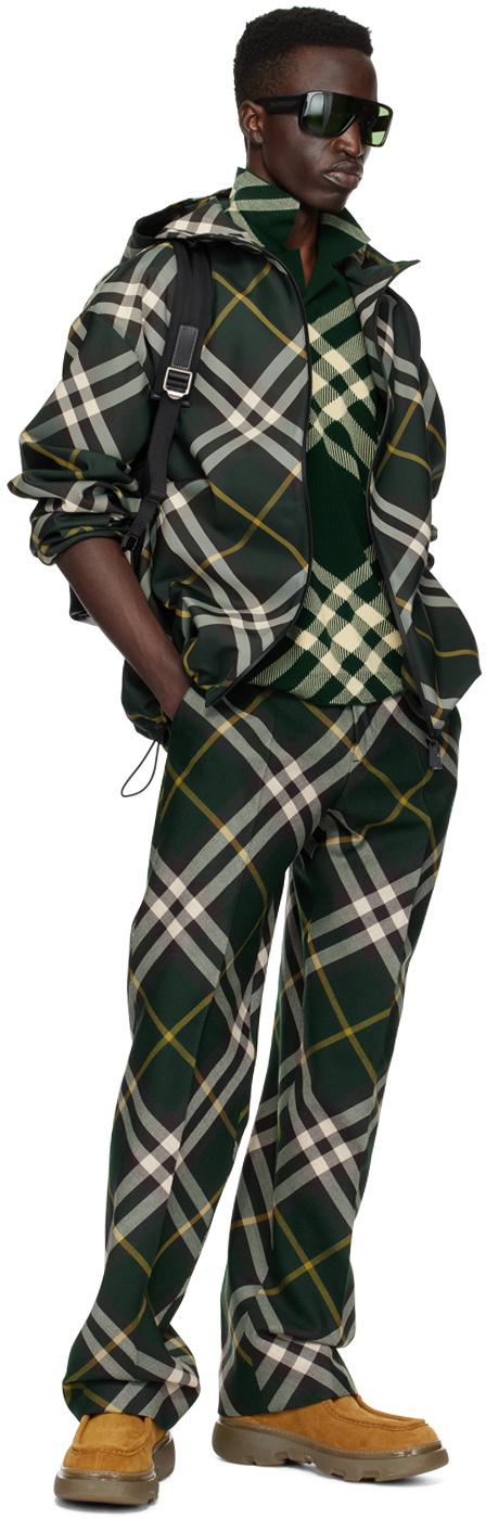 Burberry Green Check Trousers Burberry