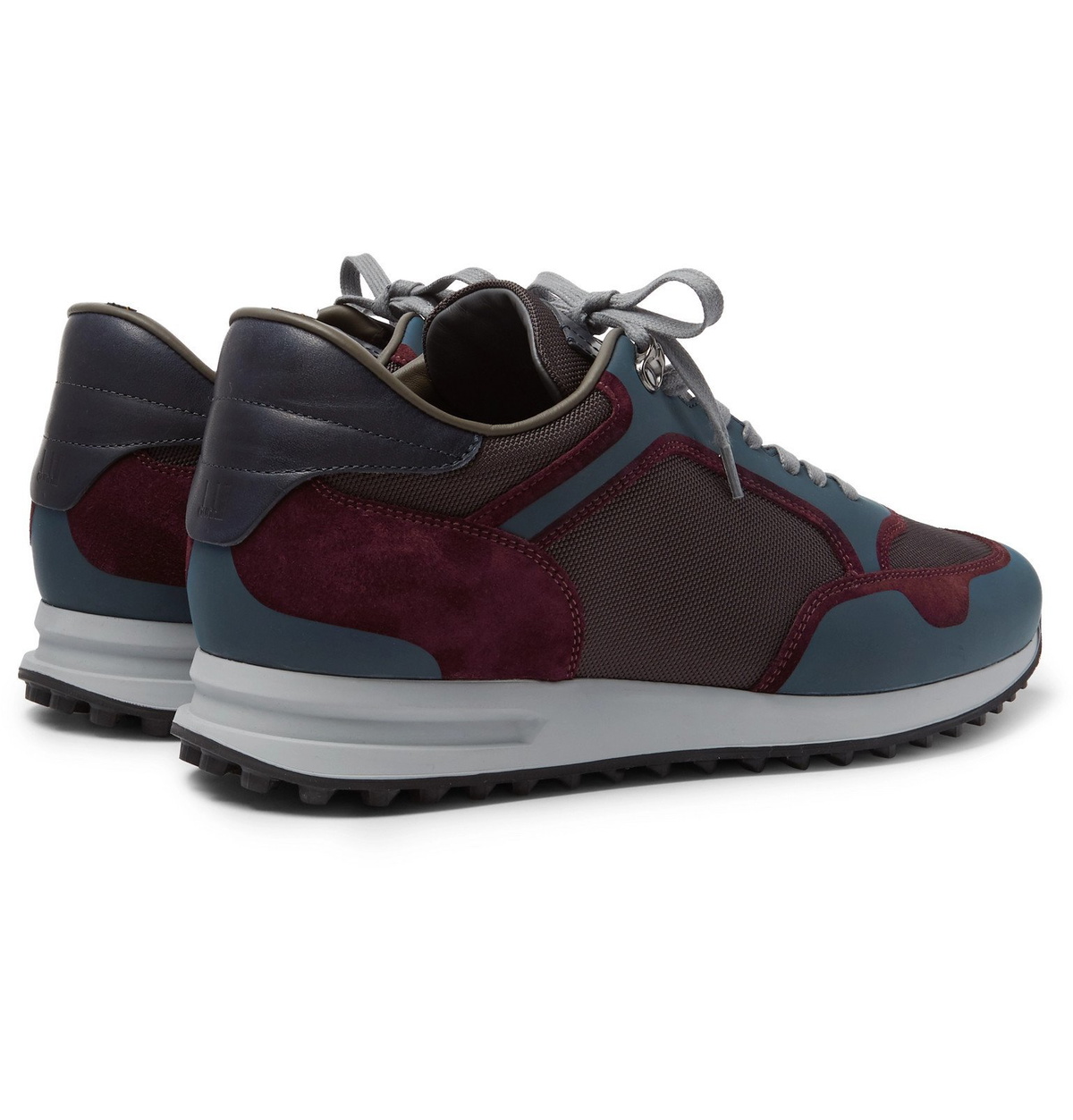 Dunhill - Radial Runner Leather and Suede-Trimmed Mesh Sneakers - Blue ...