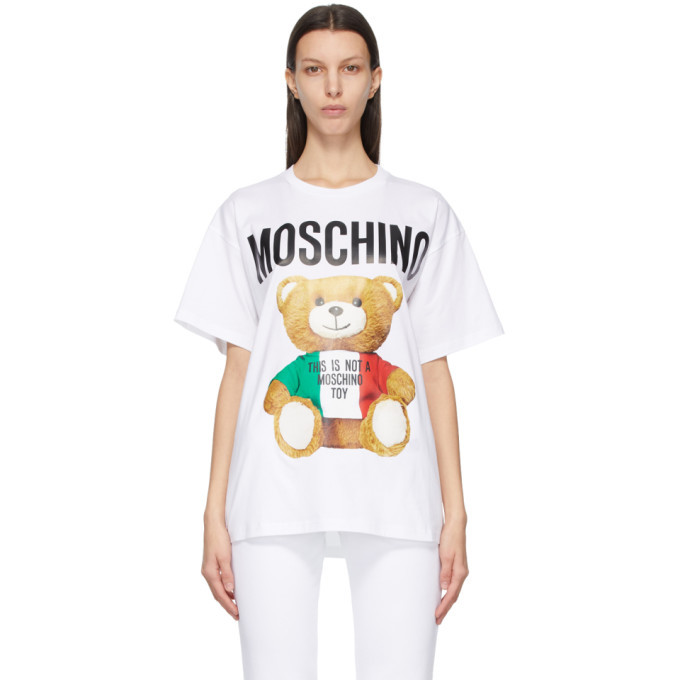 Moschino White Italian Teddy Bear T-Shirt Moschino
