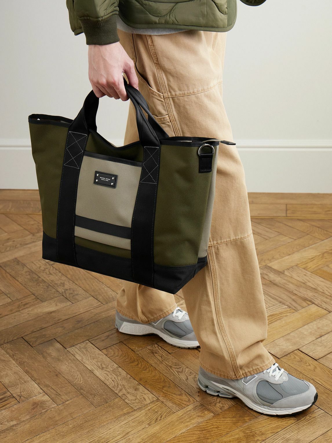 Master-Piece - Defend 2-Way Leather-Trimmed Coated-Canvas Tote Bag ...