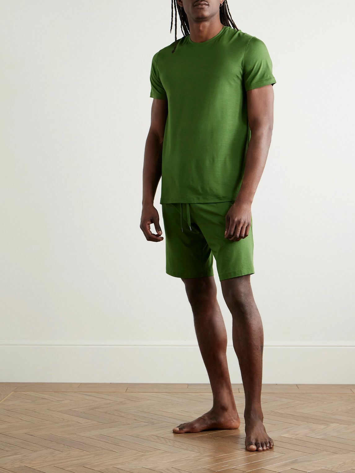 Derek Rose - Basel Stretch-Micro Modal Jersey Pyjama Shorts - Green ...