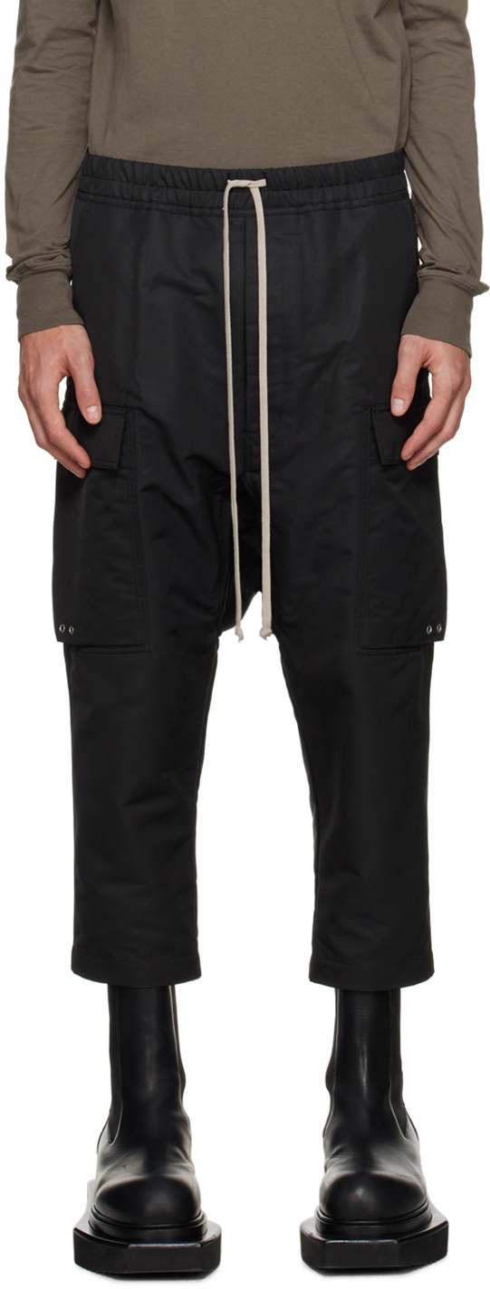 Rick Owens Black Cropped Cargo Pants Rick Owens