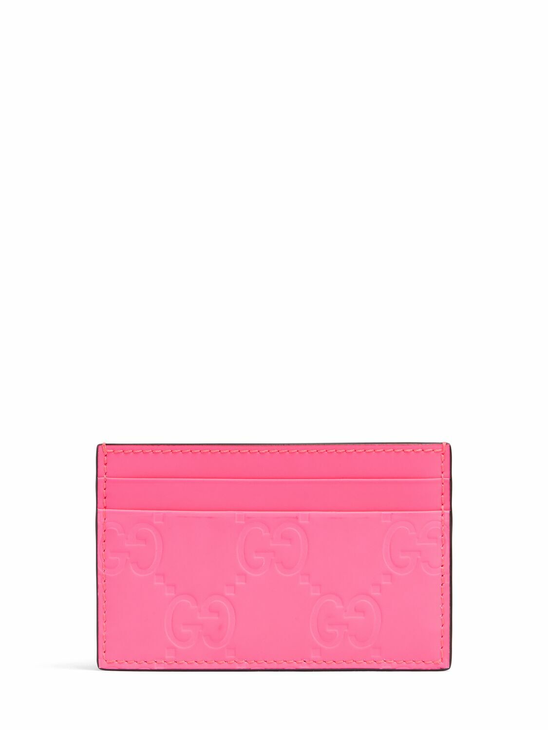 GUCCI Rubberized Leather Gg Card Case Gucci