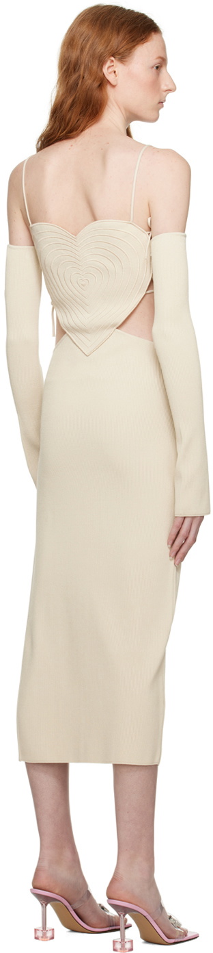 MACH & MACH Beige Heart Midi Dress MACH & MACH