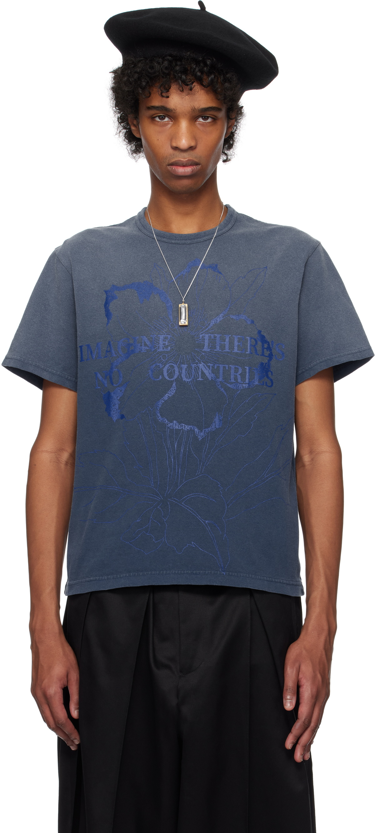 Khoki Navy Vintage-Effect T-shirt KHOKI