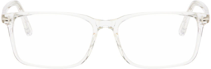 TOM FORD Transparent Blue Block Rectangular Glasses TOM FORD