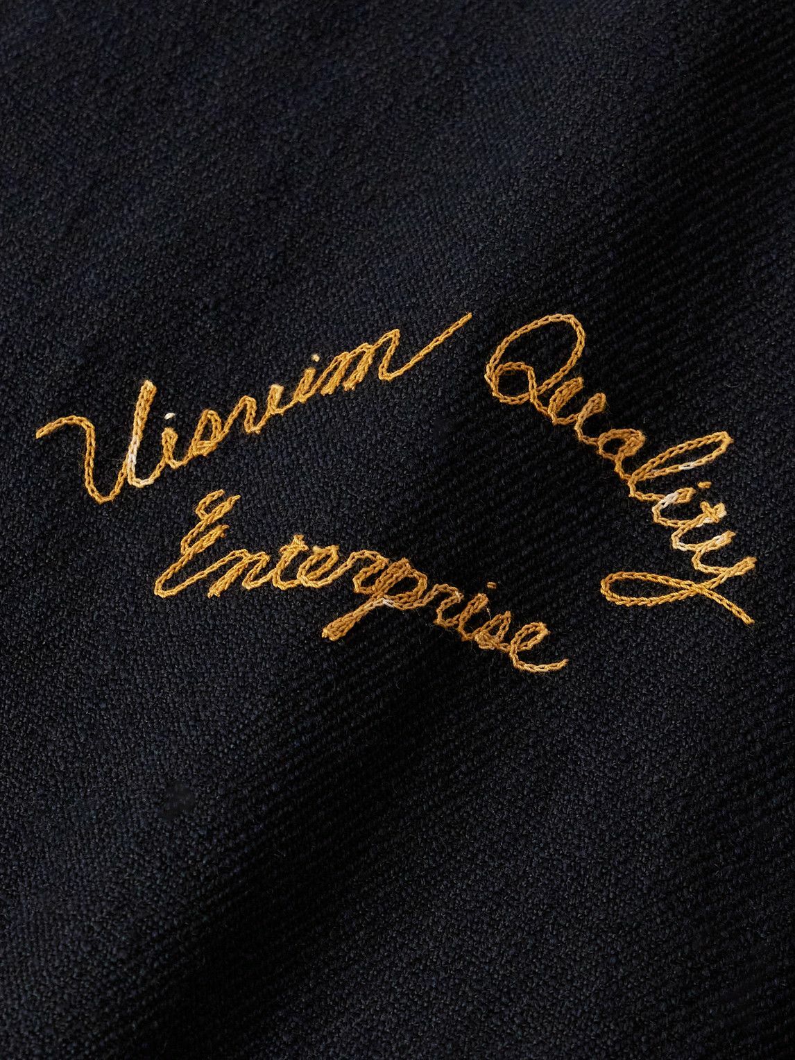 Visvim - Embroidered Wool and Linen-Blend Twill and Full-Grain Leather ...