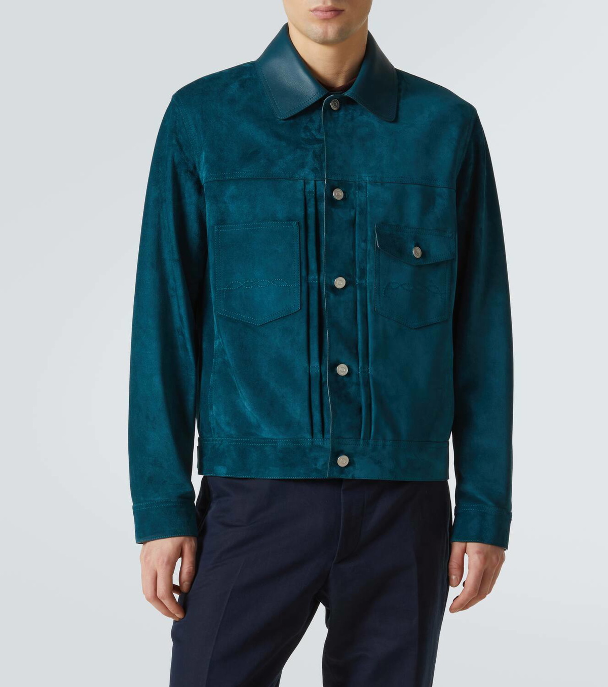 Berluti Leather-trimmed suede field jacket Berluti