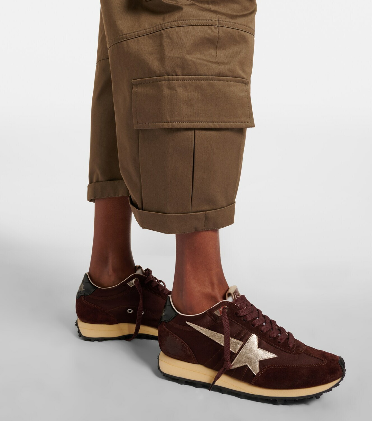 Golden Goose Running Marathon satin and suede sneakers Golden Goose ...