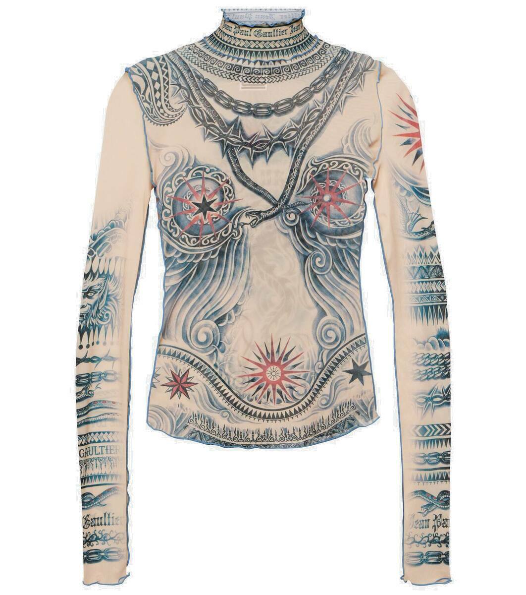 Jean Paul Gaultier Tattoo Collection printed turtleneck top Jean Paul Gaultier Tattoo Collection printed turtleneck top