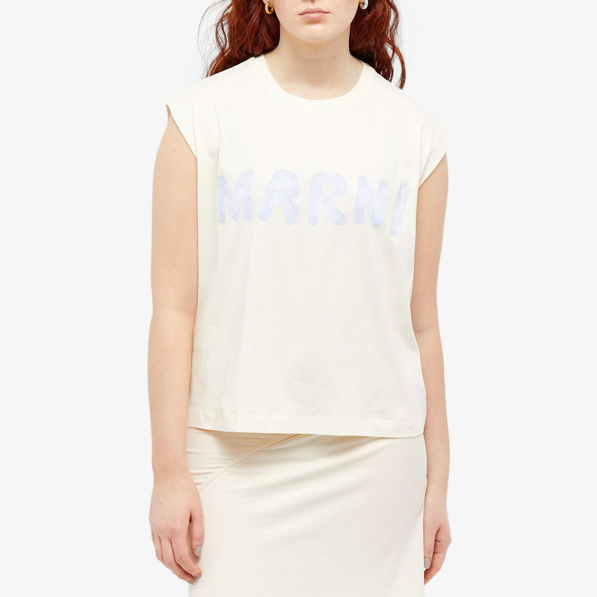 Marni Women's Logo Tank Top in Pearl Marni