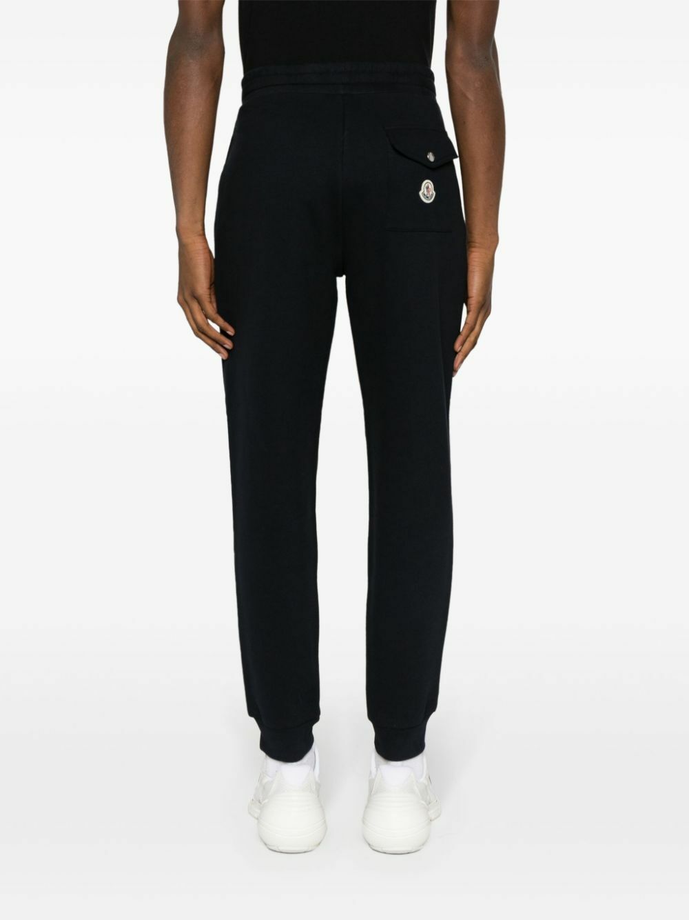 Moncler Blue Tricolour Accent Cotton Track Pants Moncler