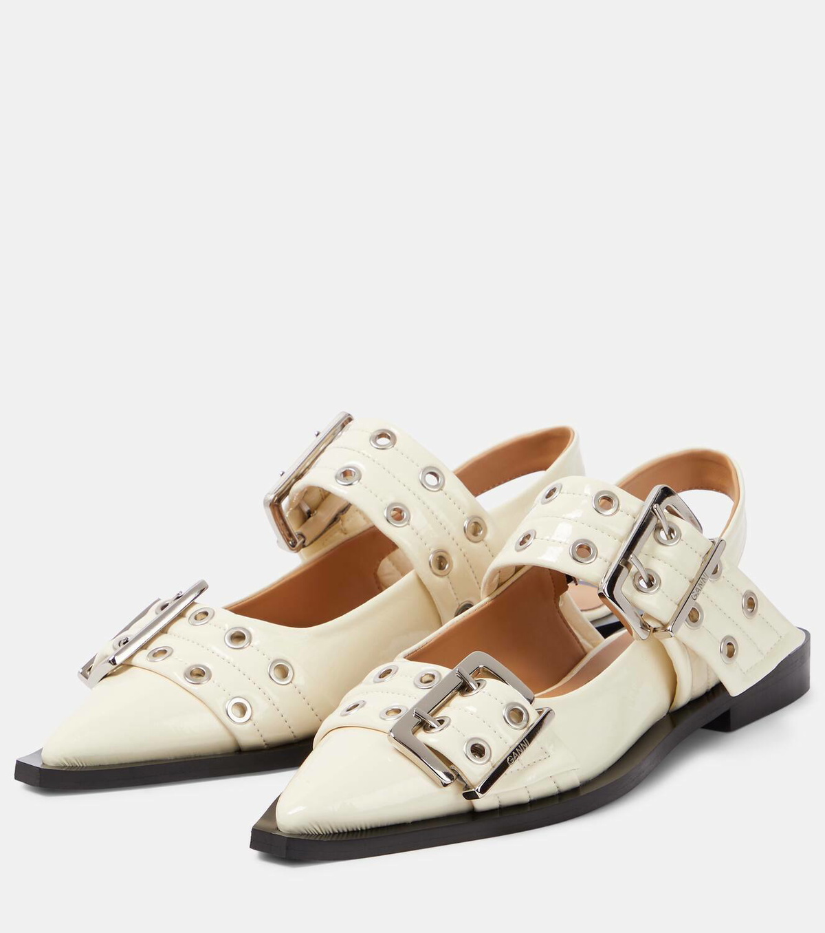 Ganni Faux leather ballet flats GANNI