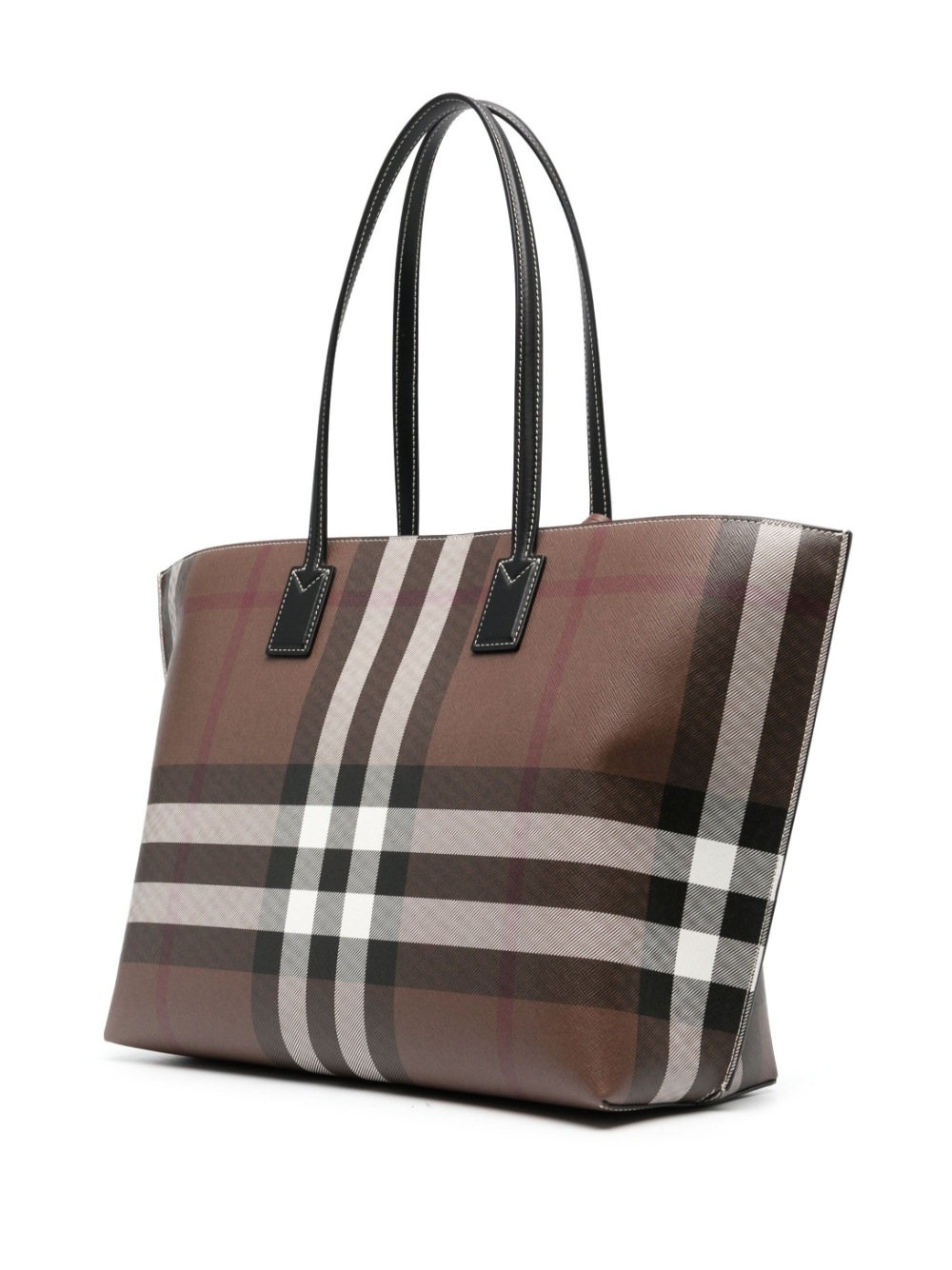 BURBERRY - Check Motif Shopping Bag Burberry
