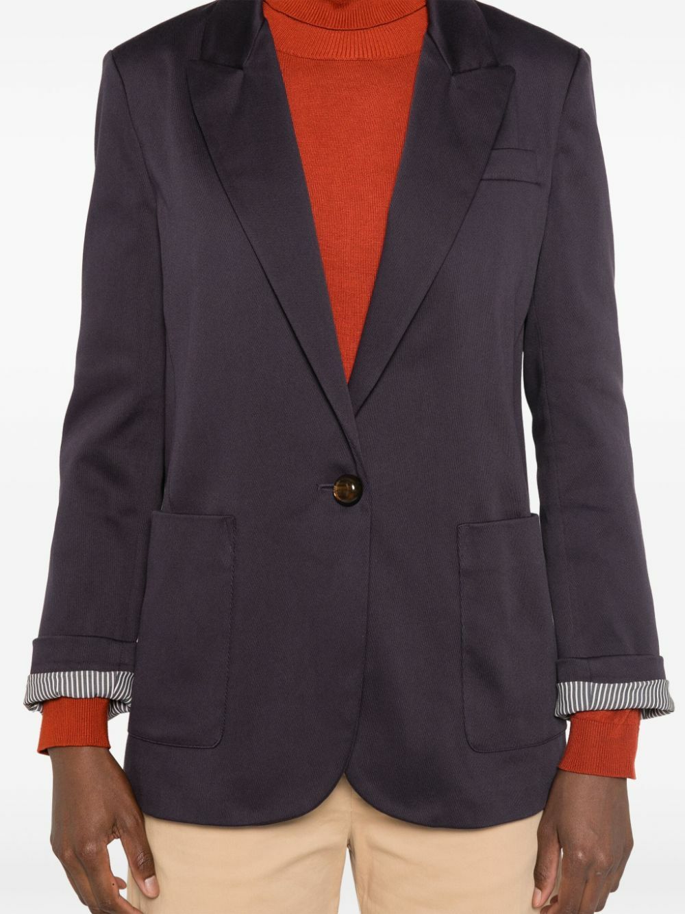 FORTE FORTE - Cotton Single-breasted Blazer Jacket Forte Forte