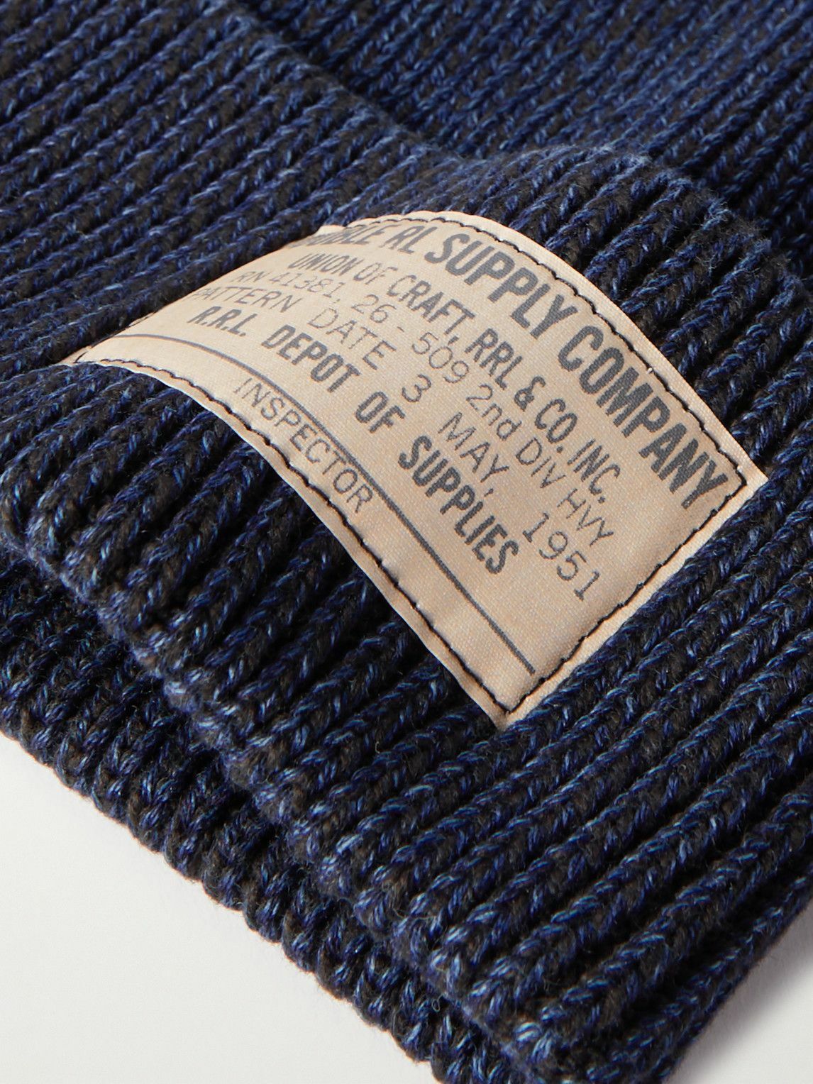 RRL - Logo-Appliquéd Ribbed Cotton Beanie RRL