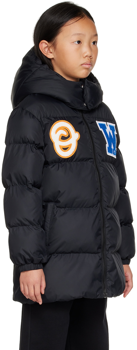 Off-White Kids Black OW Patch Puffer Jacket Off-White