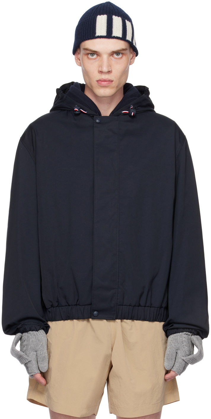 Thom Browne Navy Hooded Jacket Thom Browne