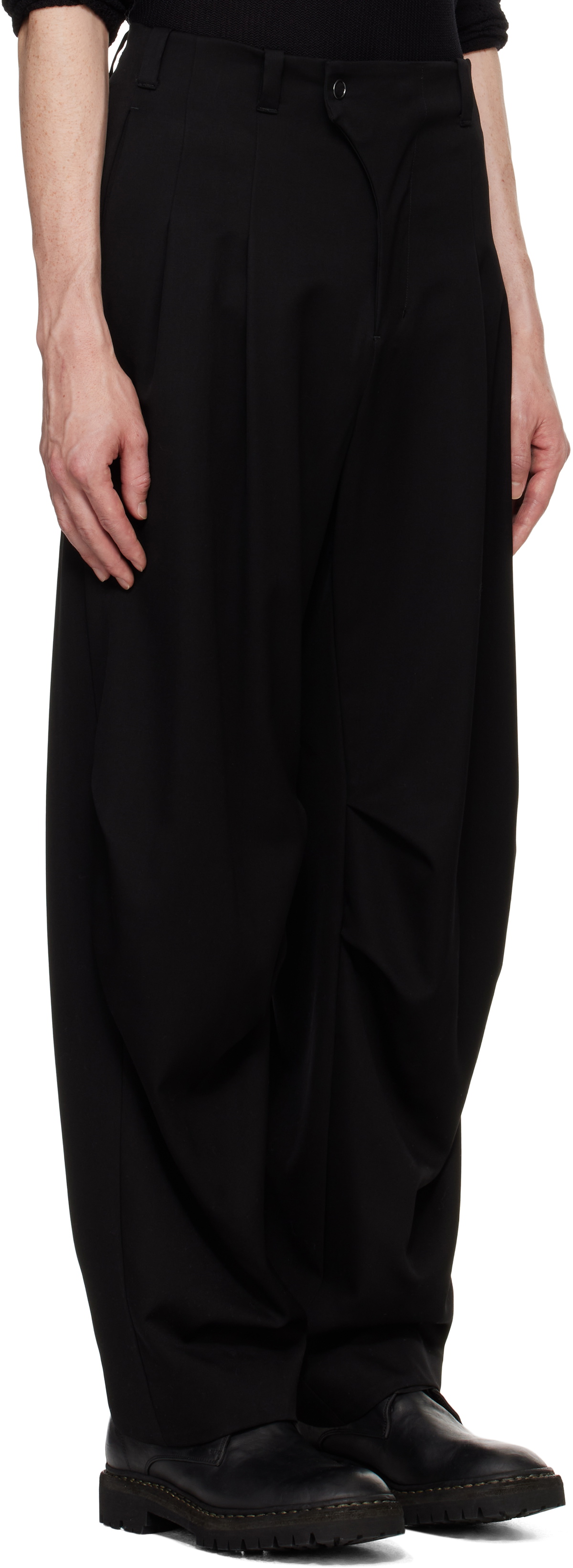 DEVOA Black Baggy Trousers