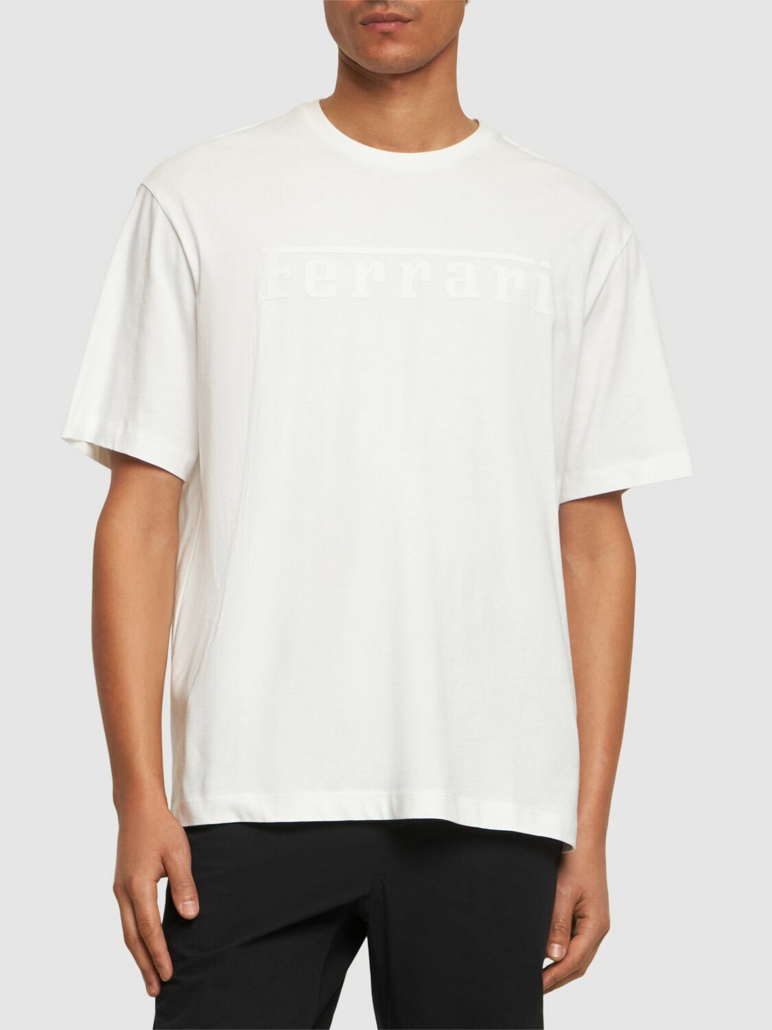 FERRARI - Logo Oversize Cotton Jersey T-shirt Ferrari