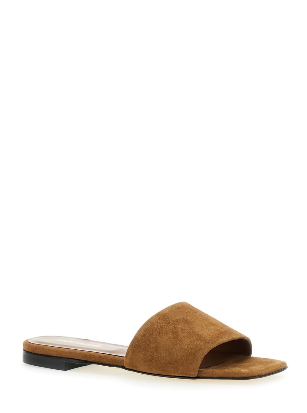 SEMICOUTURE Brown Slide Sandals In Suede Woman Semicouture