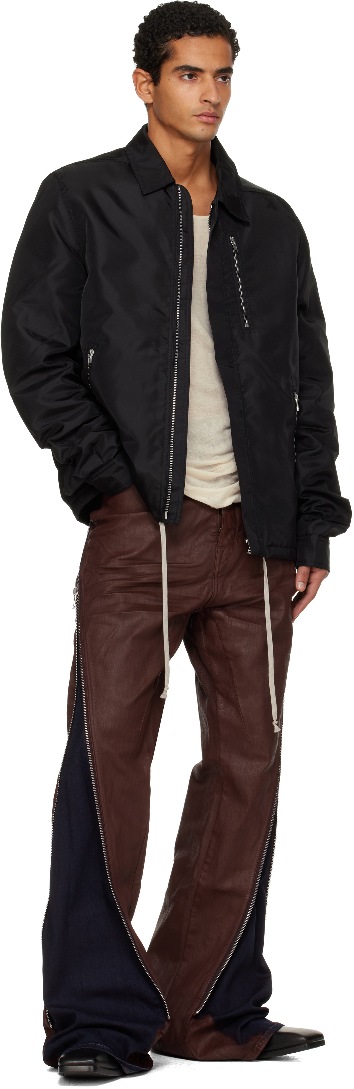 Rick Owens DRKSHDW Black Concealed Zipfront Jacket Rick Owens Drkshdw