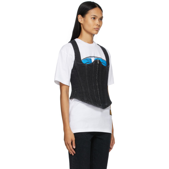 Pushbutton SSENSE Exclusive Black Denim Corset Pushbutton
