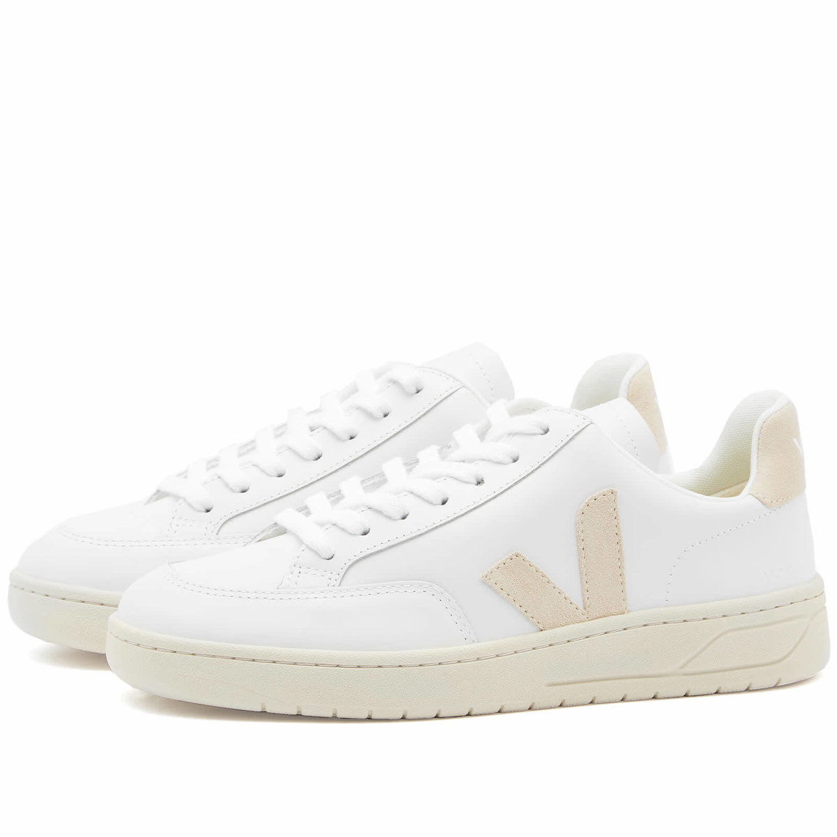 Veja Womens Women's V-12 Sneakers in White/Sable VEJA