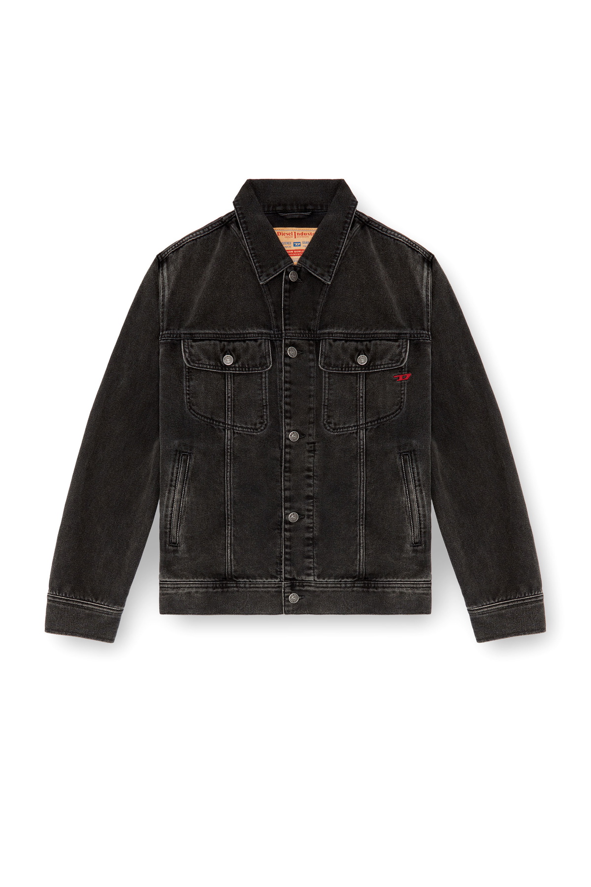 Diesel Regular-fit trucker jacket - Denim Jackets Mens in Black Diesel