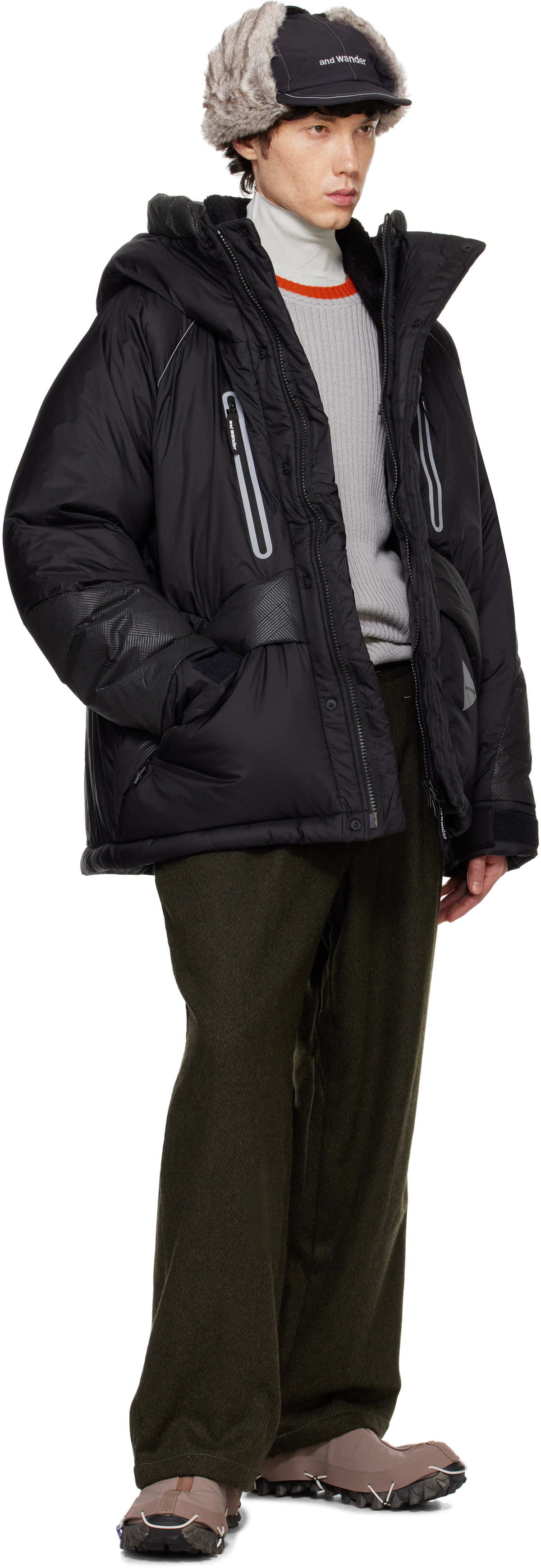 and wander Black Ripstop Allied Loftech Insulation Puffer Jacket and Wander