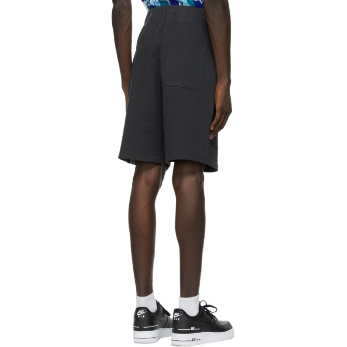 BAPE Black Wide Shark Sweat Shorts A Bathing Ape