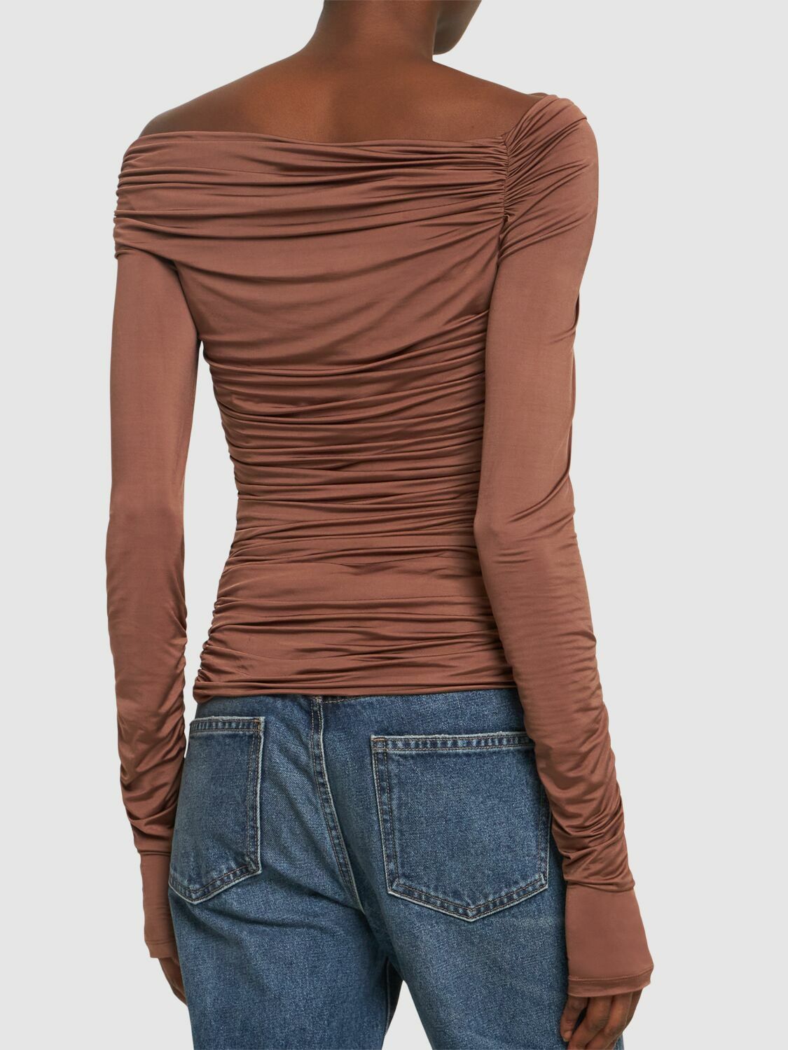 HELMUT LANG - Luster Stretch Viscose Crepe Top Helmut Lang