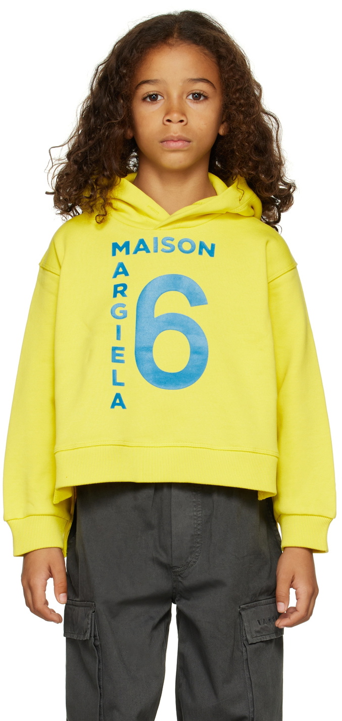 MM6 Maison Margiela Kids Yellow Droptail Hoodie MM6 Maison Margiela