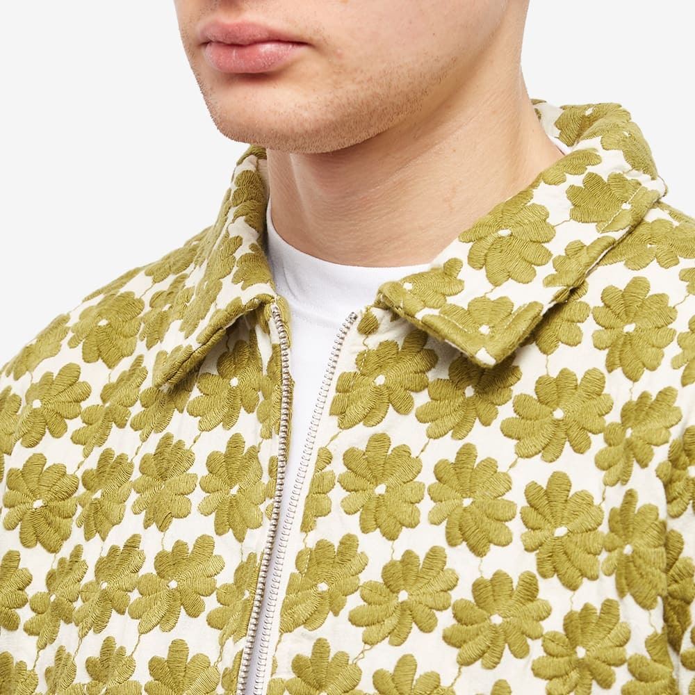 Bode Men's Green Chrysanthemum Jacket in Green/Cream Bode