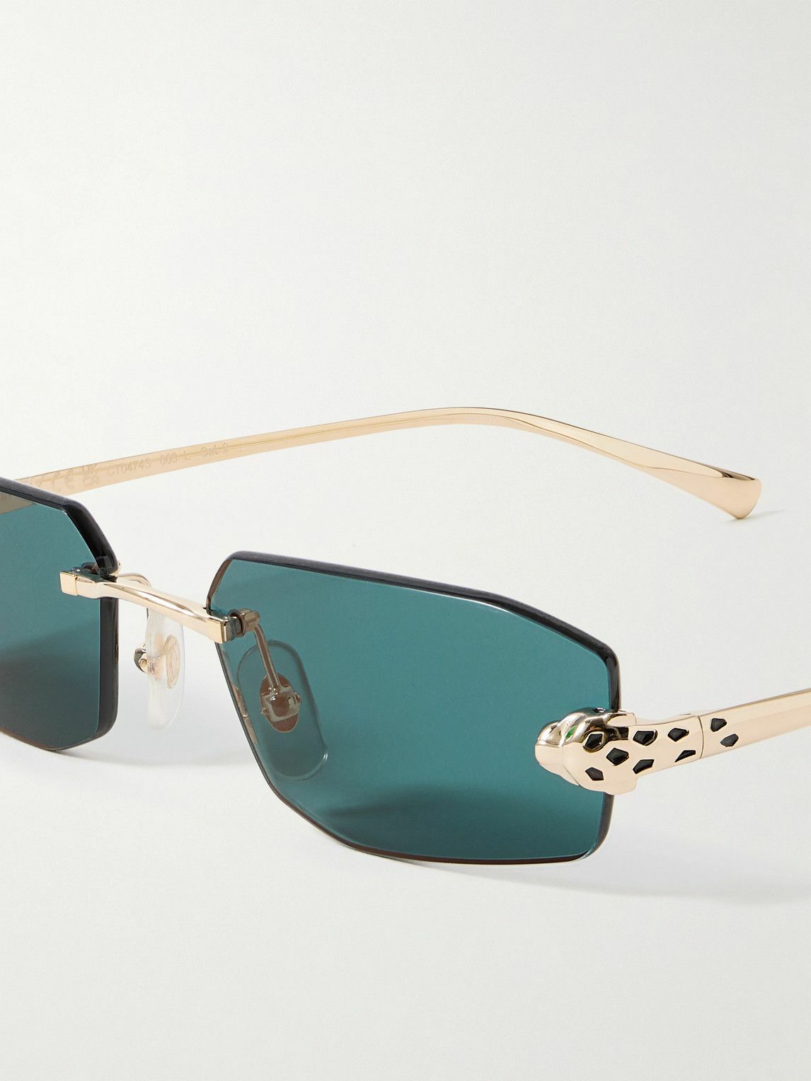 Cartier Eyewear - Panthère de Cartier Rimless Rectangle-Frame Gold-Tone ...