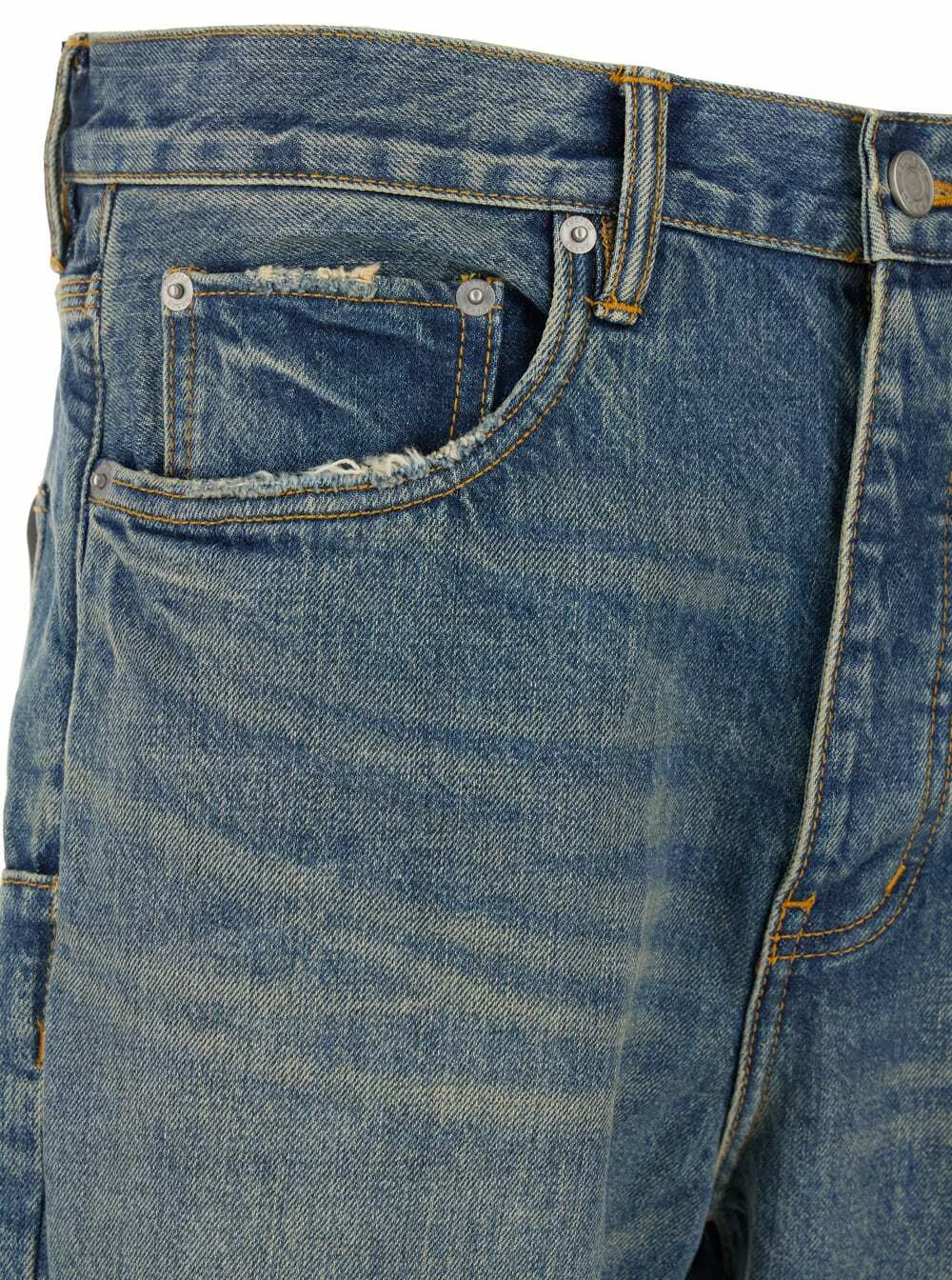 Purple Brand hadley Vintage Blue Jeans With Ripped Detail On The Front ...