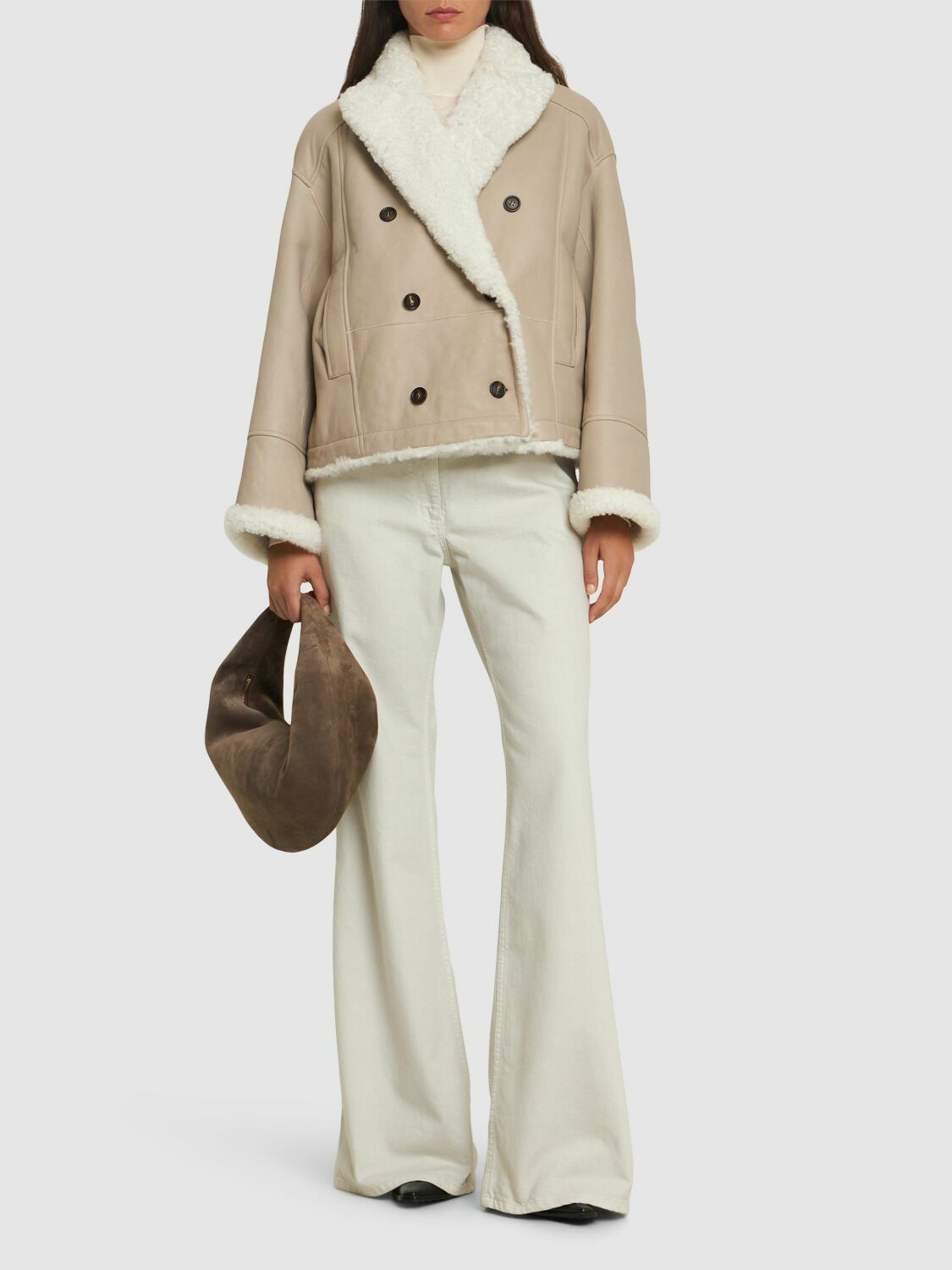 BRUNELLO CUCINELLI Reversible Suede Shearling Jacket Brunello Cucinelli