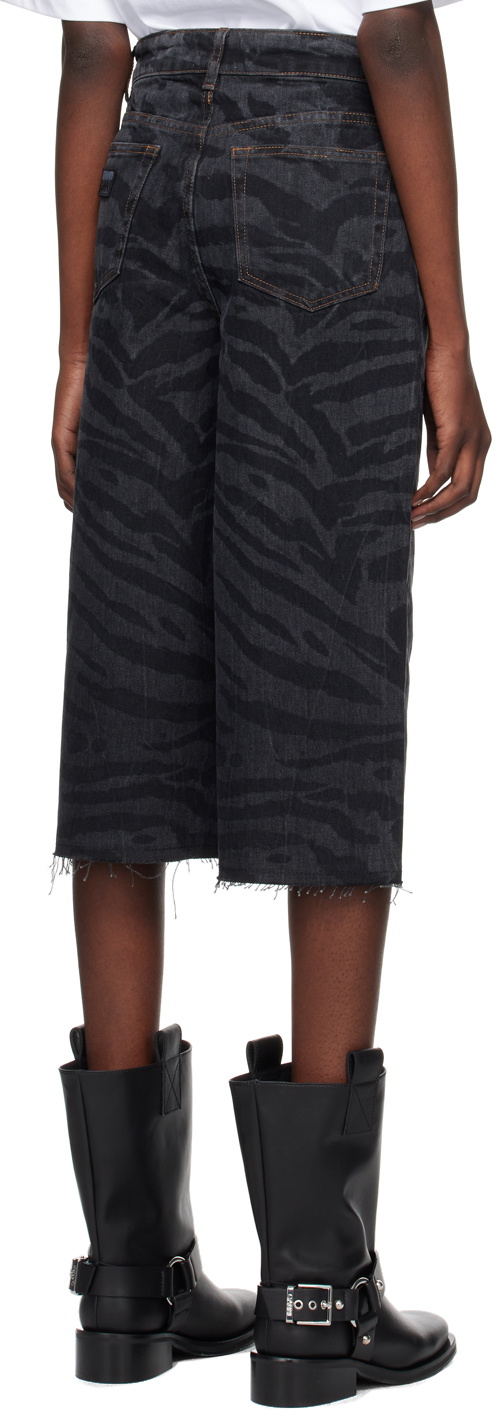 GANNI Black Lazer Denim Shorts GANNI