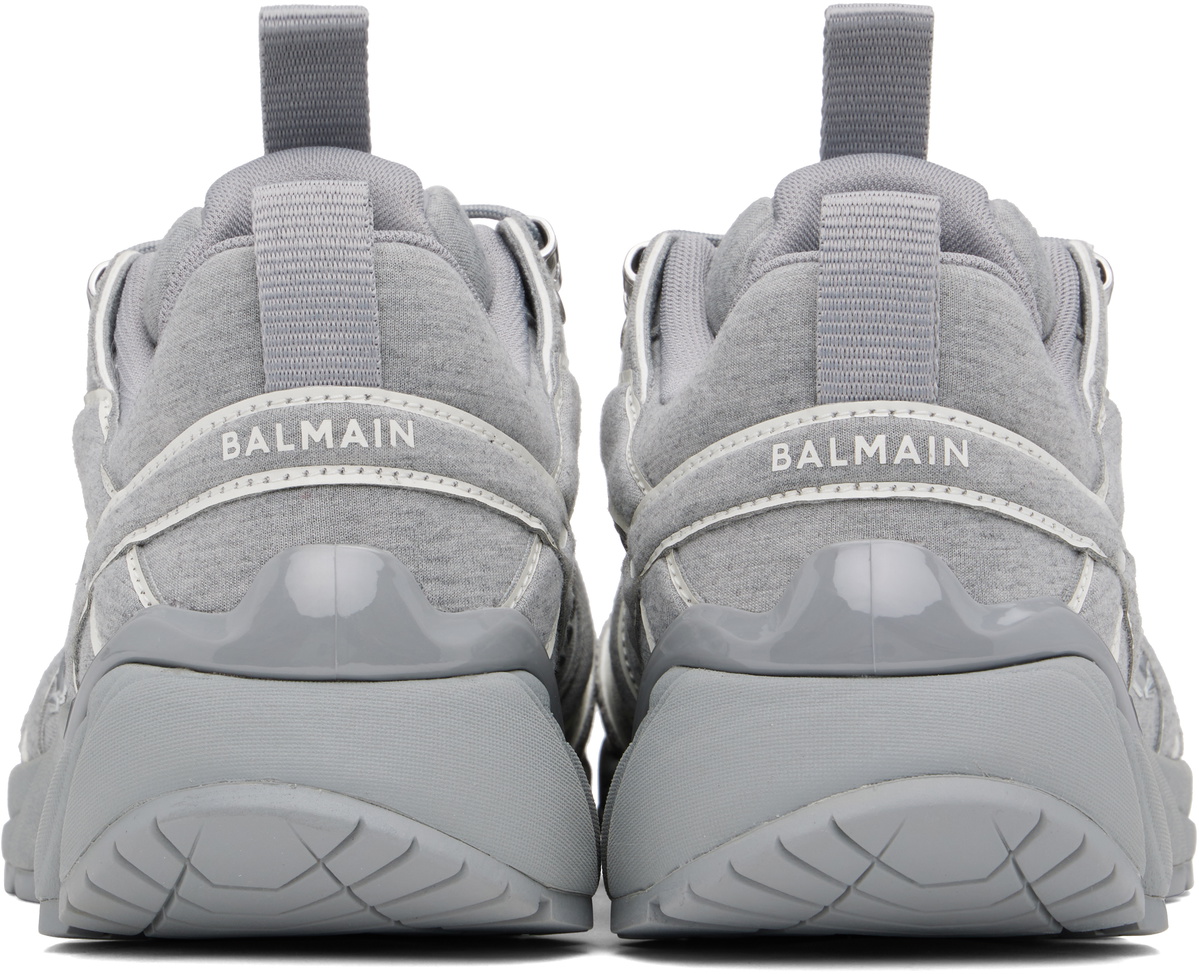 Balmain Gray Cosmic Dust Fleece Sneakers Balmain