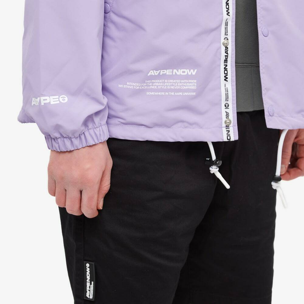 Men's AAPE Lightweight Coach Jacket in Purple AAPE by A Bathing Ape