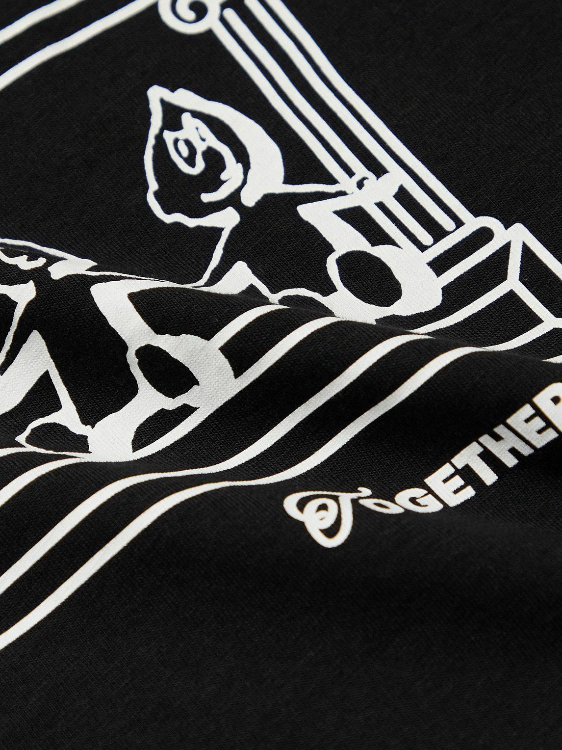 Aries - Togetherness Printed Cotton-Jersey T-Shirt - Black ARIES