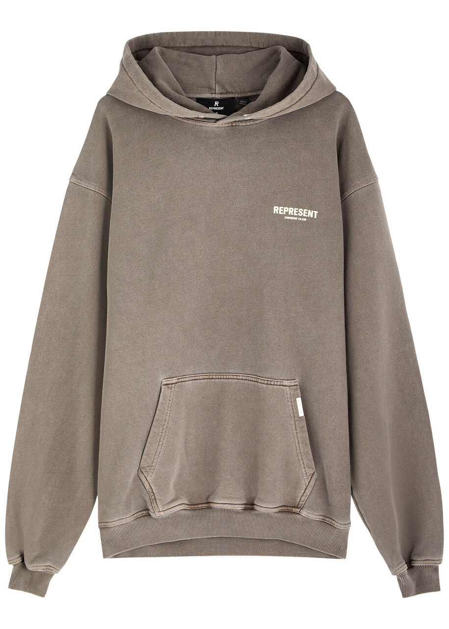 Represent Owners Club Hooded Cotton Sweatshirt Brown Represent